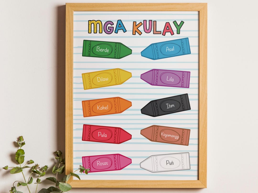 Colors Educational Poster in Tagalog, Filipino Colors Poster for ...