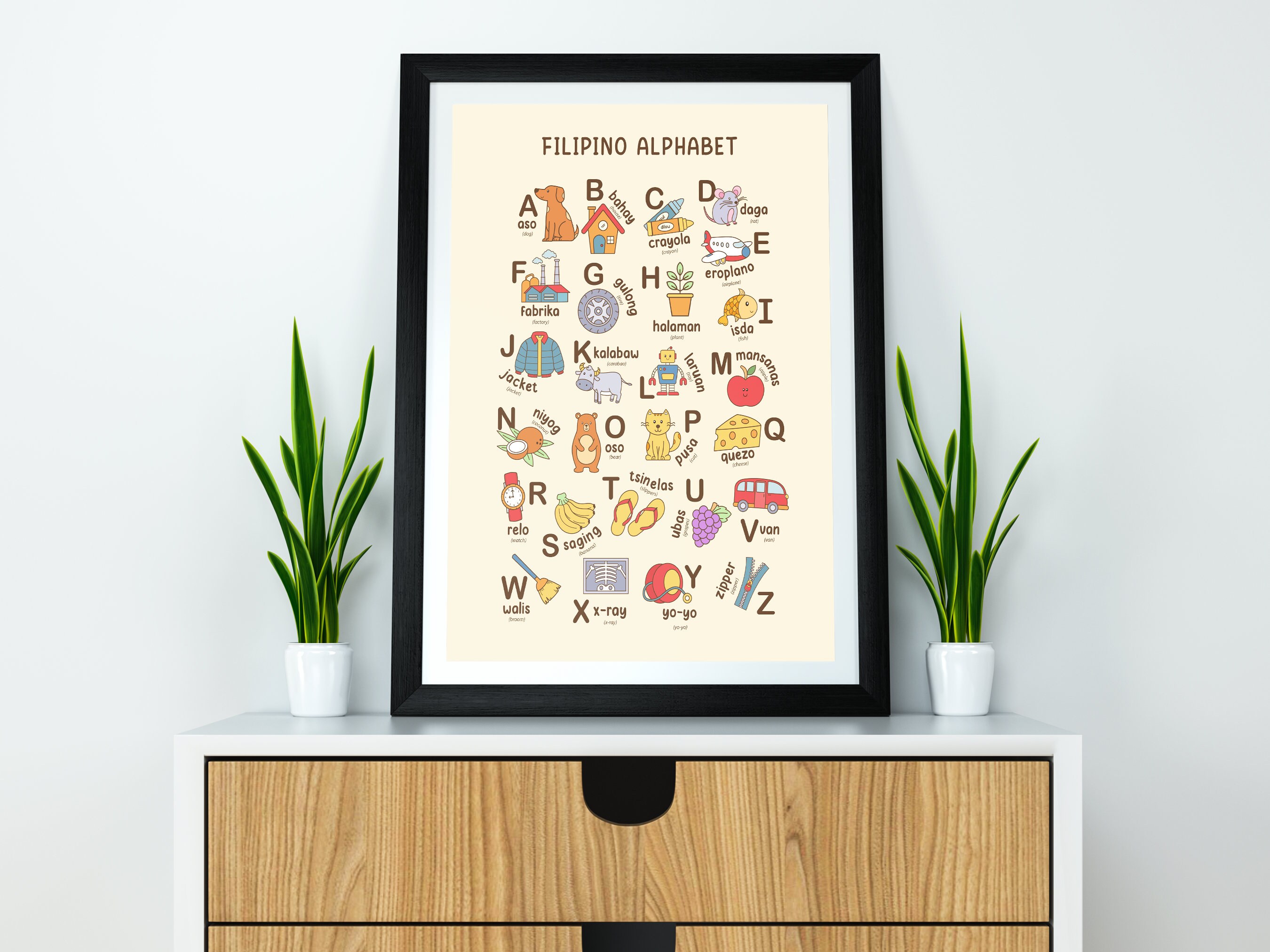 Filipino Alphabet Printable Poster, Tagalog Alphabet Kids Room Decor ...