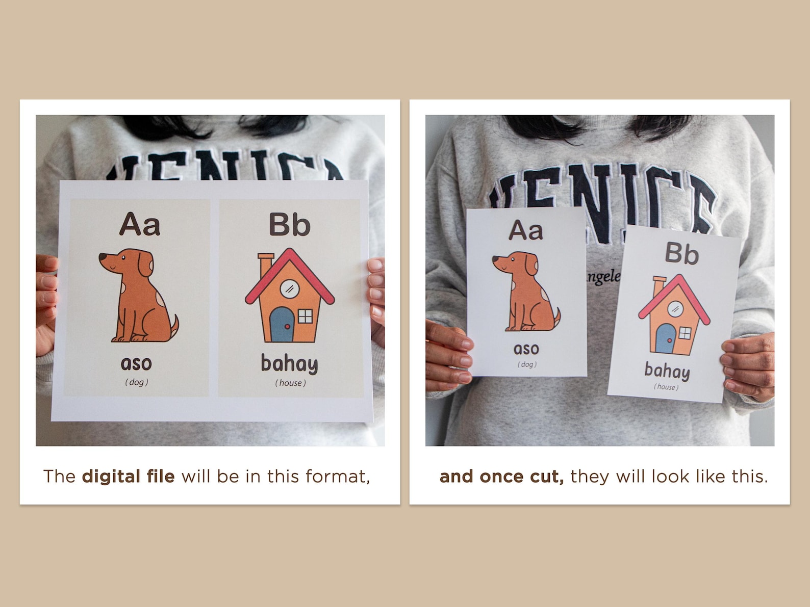 Filipino Alphabet Flashcards, Tagalog Flashcards Alphabets With English ...