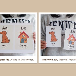 Filipino Alphabet Flashcards, Tagalog Flashcards Alphabets With English ...