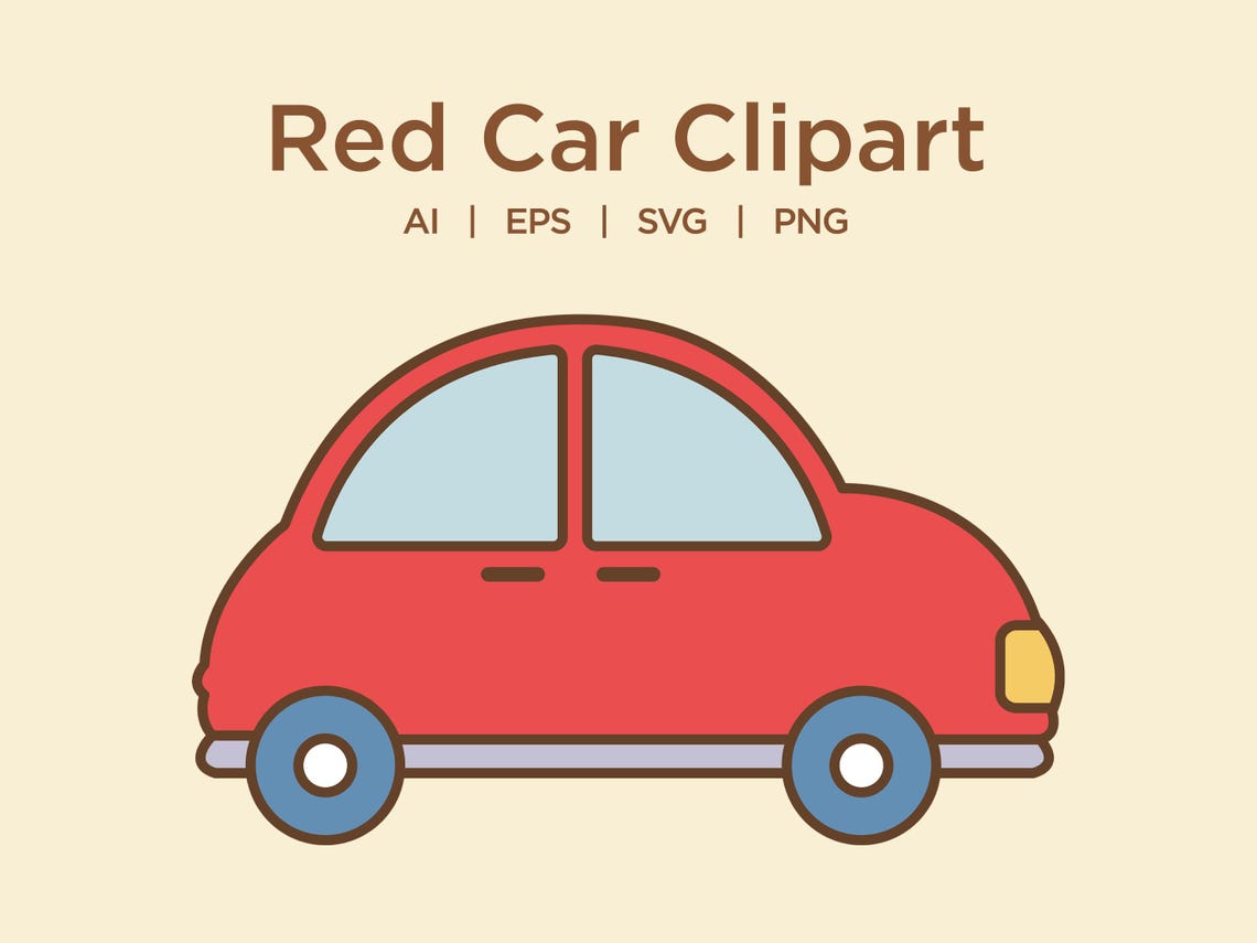 Red Car SVG, PNG, EPS Clipart, Red Car Clipart Vector Design, Red Car ...