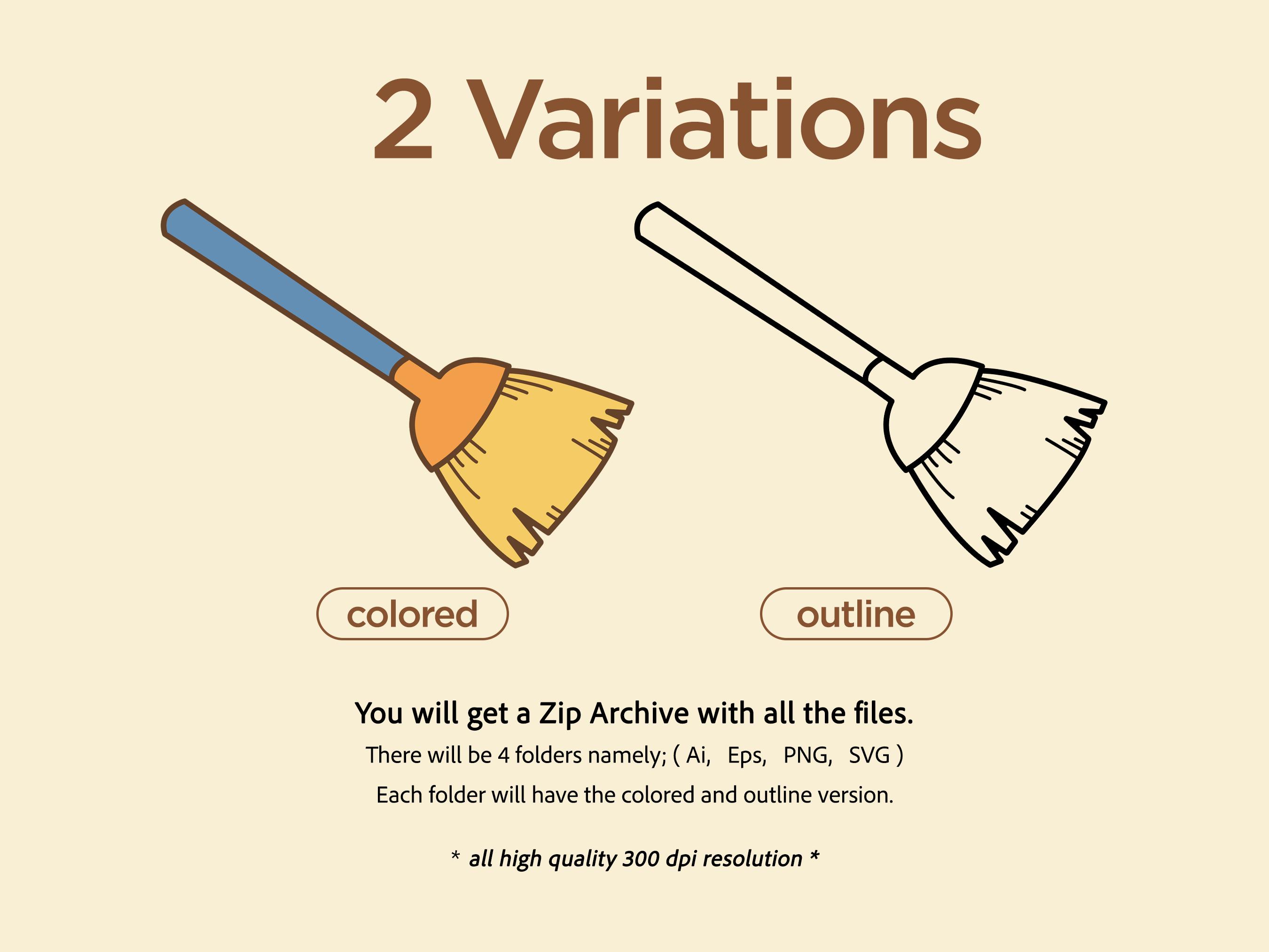 Broom Svg, AI, Eps, PNG Clipart, Cleaning Broom Vector Clipart, Broom ...