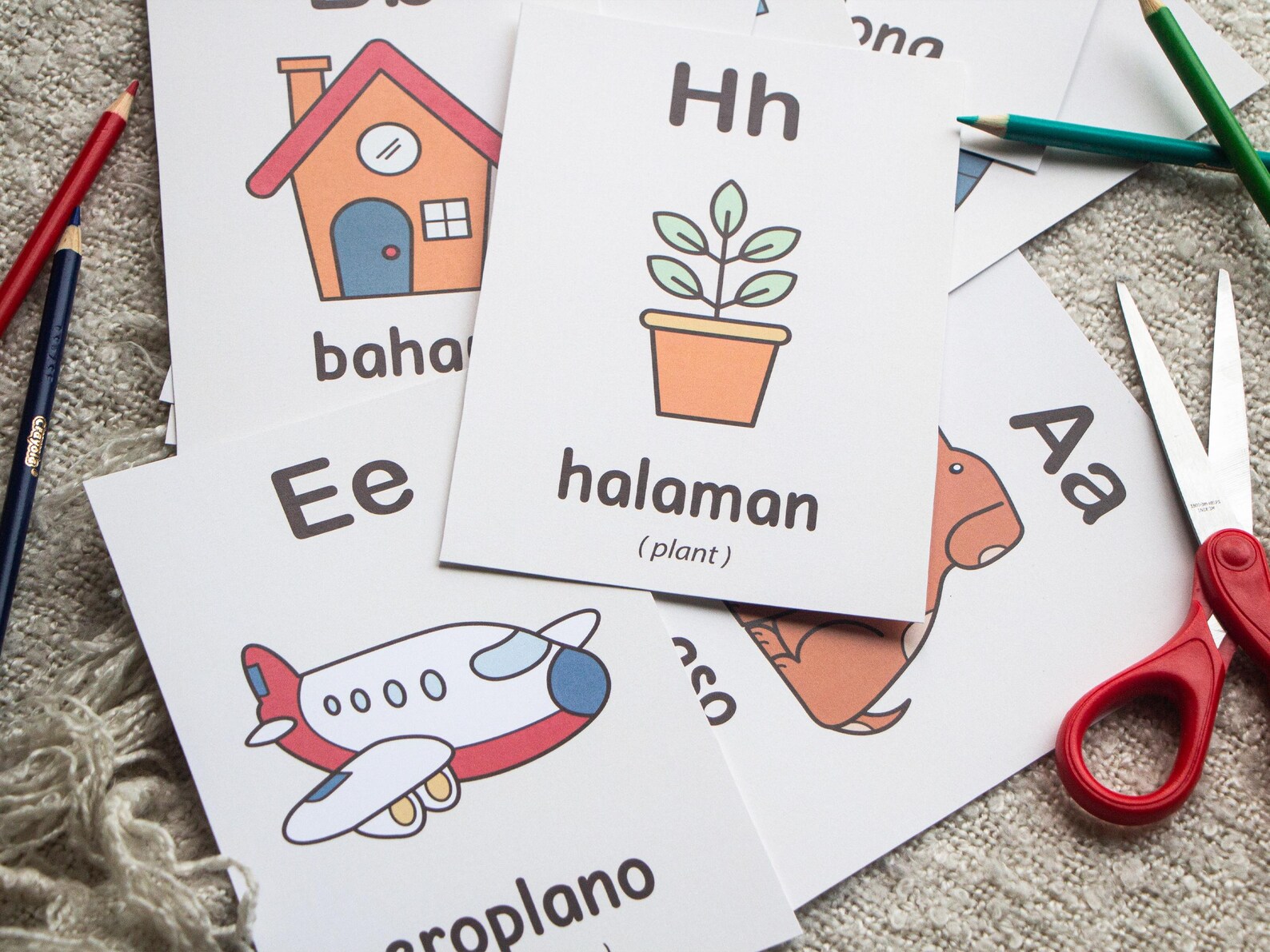 Filipino Alphabet Flashcards, Tagalog Flashcards Alphabets With English ...