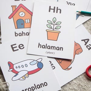Filipino Alphabet Flashcards, Tagalog Flashcards Alphabets With English ...