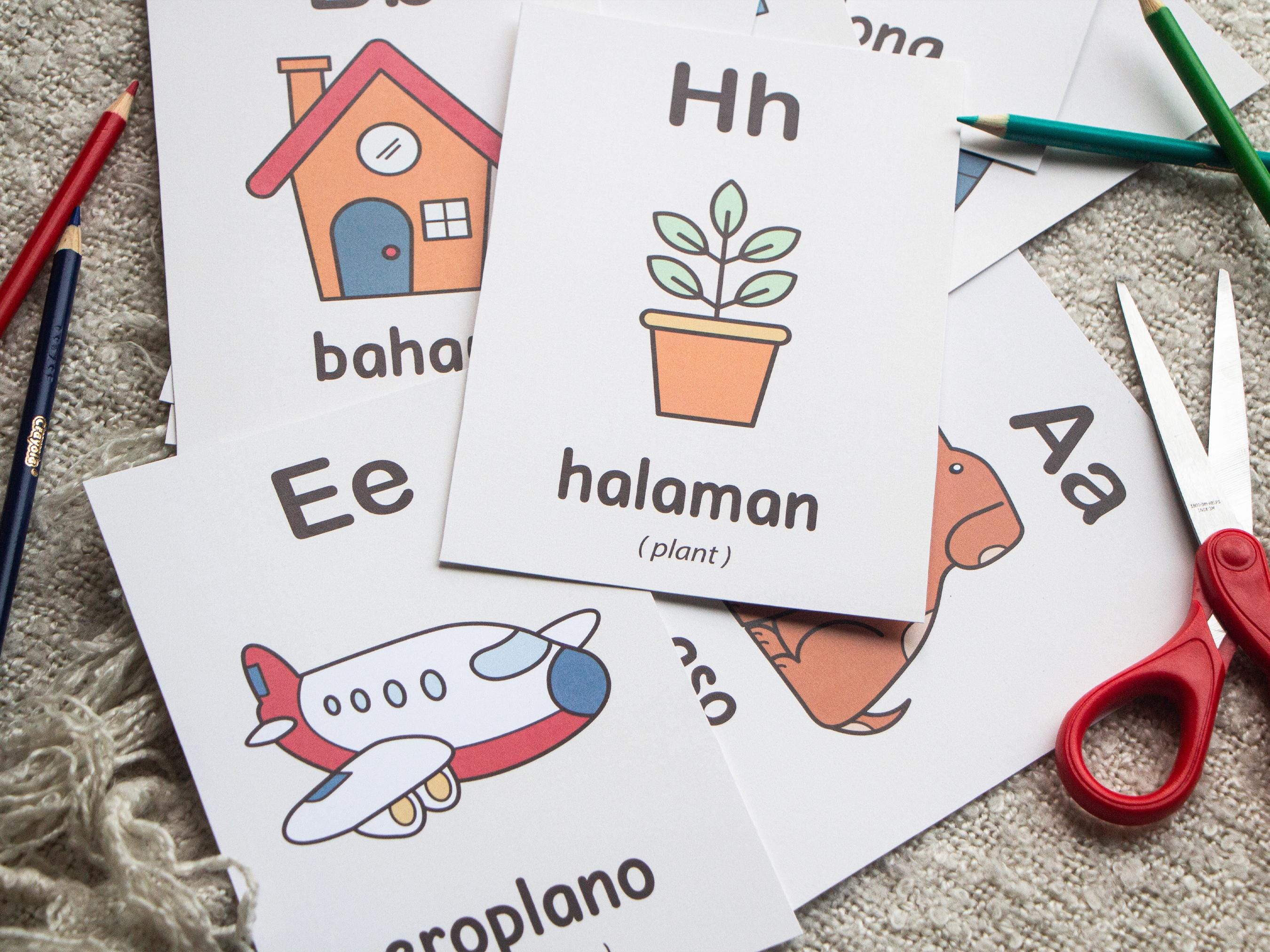 Filipino Alphabet Flashcards, Tagalog Flashcards Alphabets With English ...