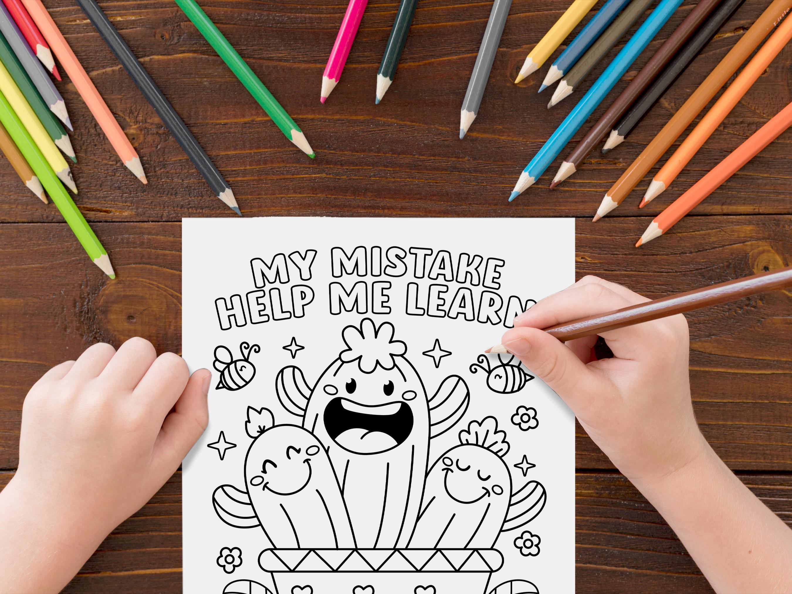 Cute Affirmation Coloring Pages | Positive Words, Kids Mindfulness ...