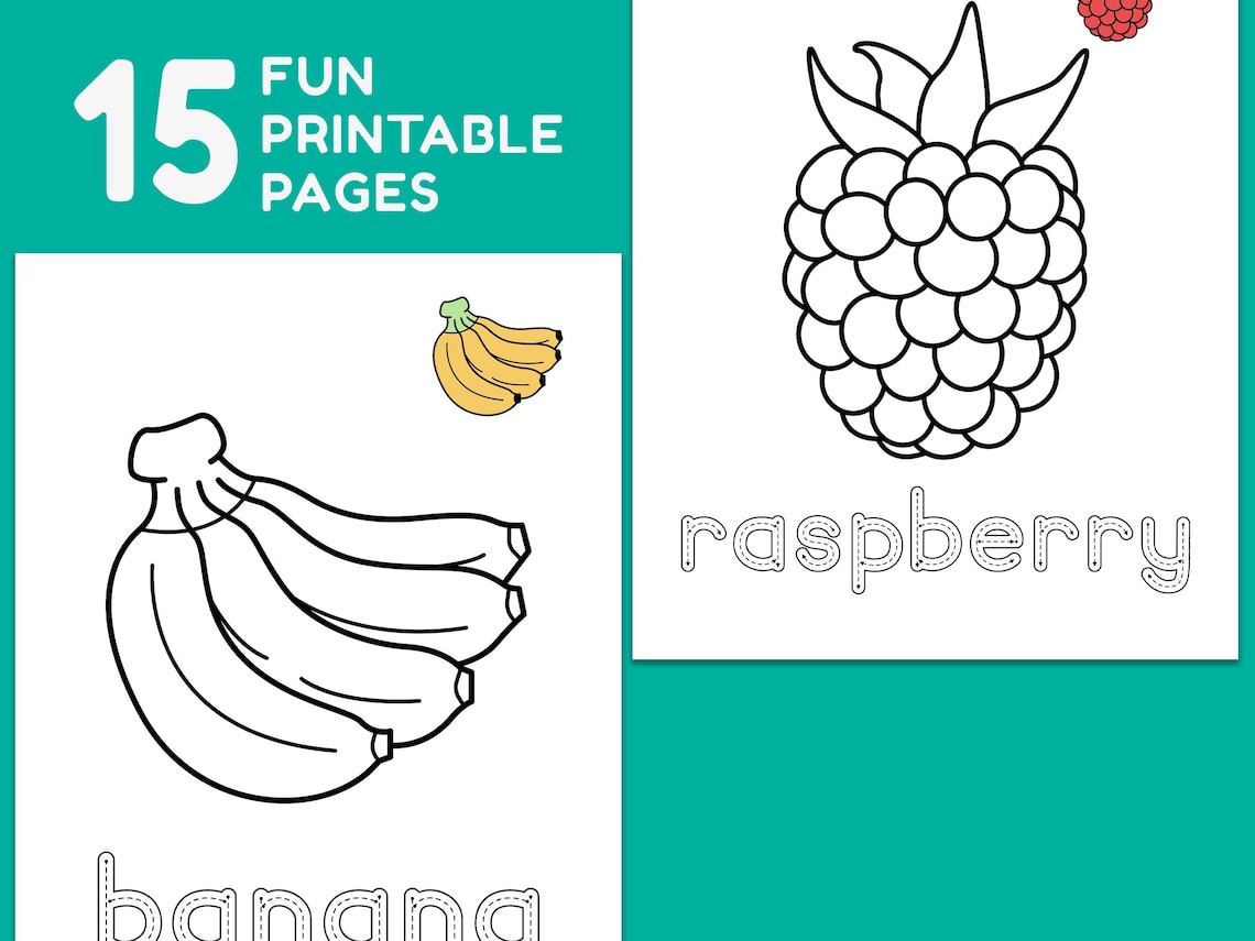 Fruits Coloring Page for Kids | Learn Colors Activity | Preschool ...