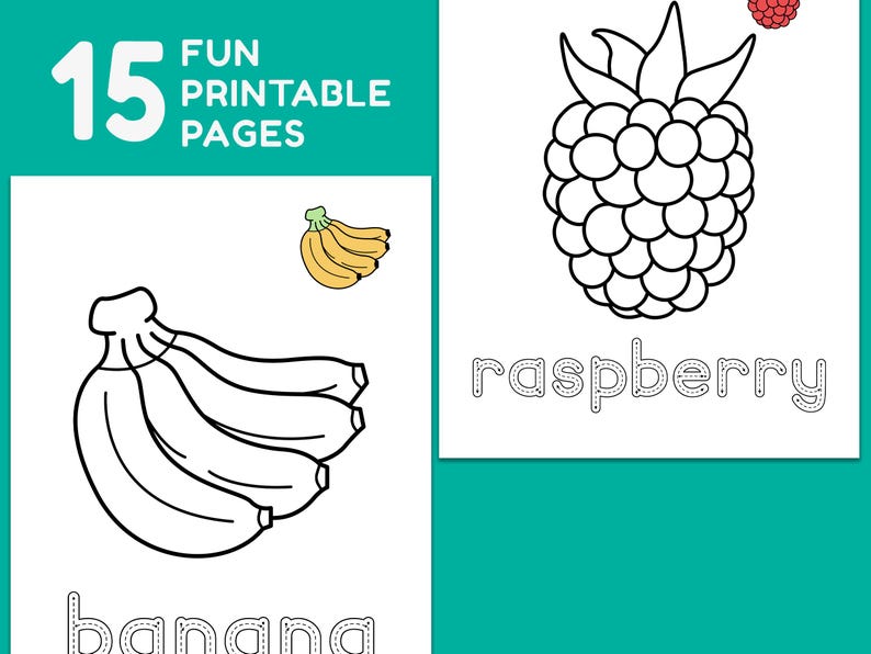 Fruits Coloring Page for Kids | Learn Colors Activity | Preschool ...