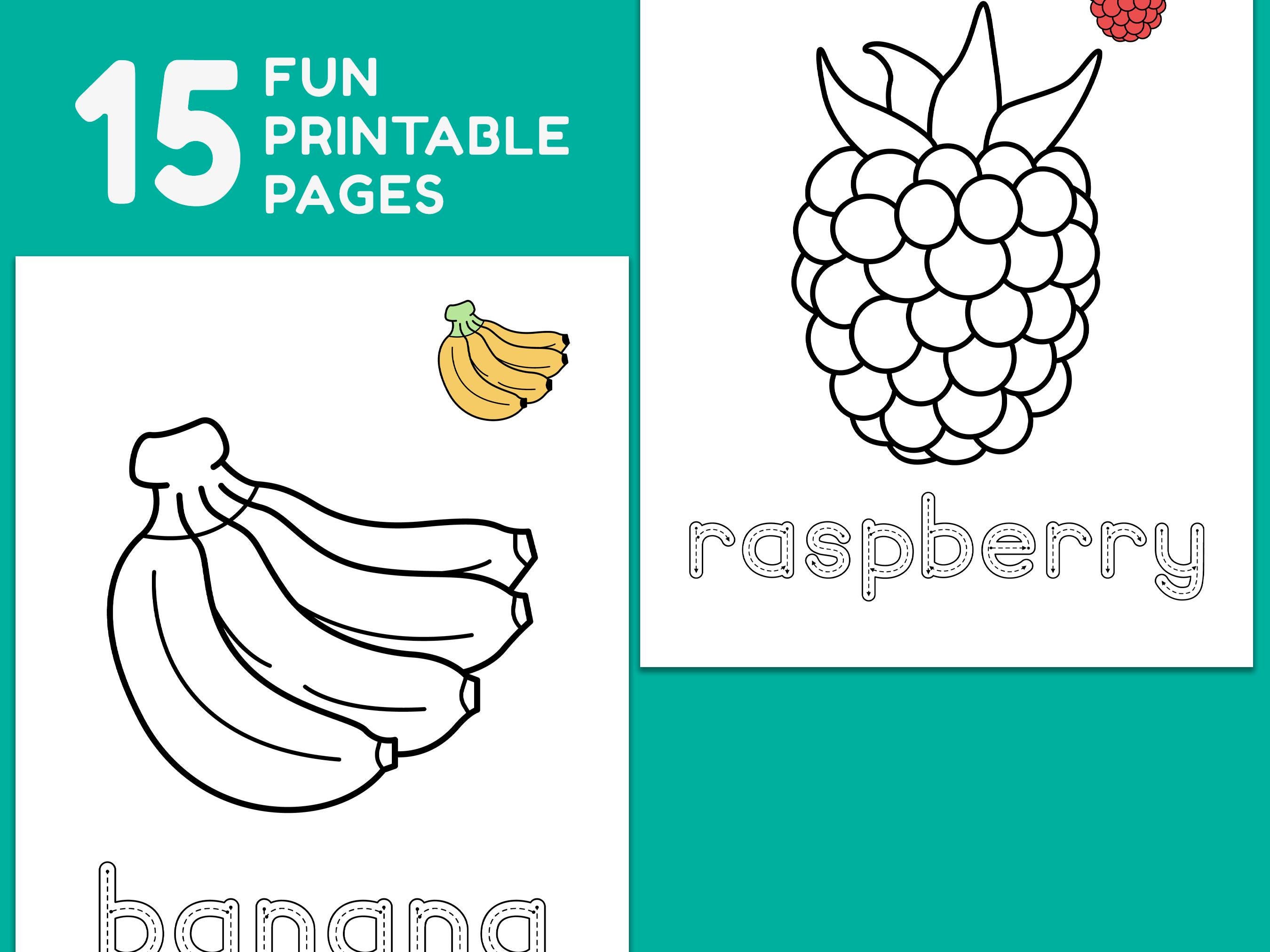 Fruits Coloring Page for Kids | Learn Colors Activity | Preschool ...