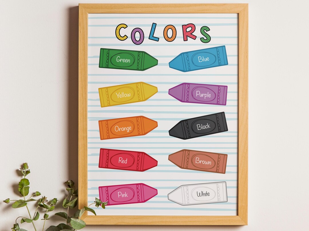 Colors Classroom Poster, Educational Montessori Wall Art (digital ...
