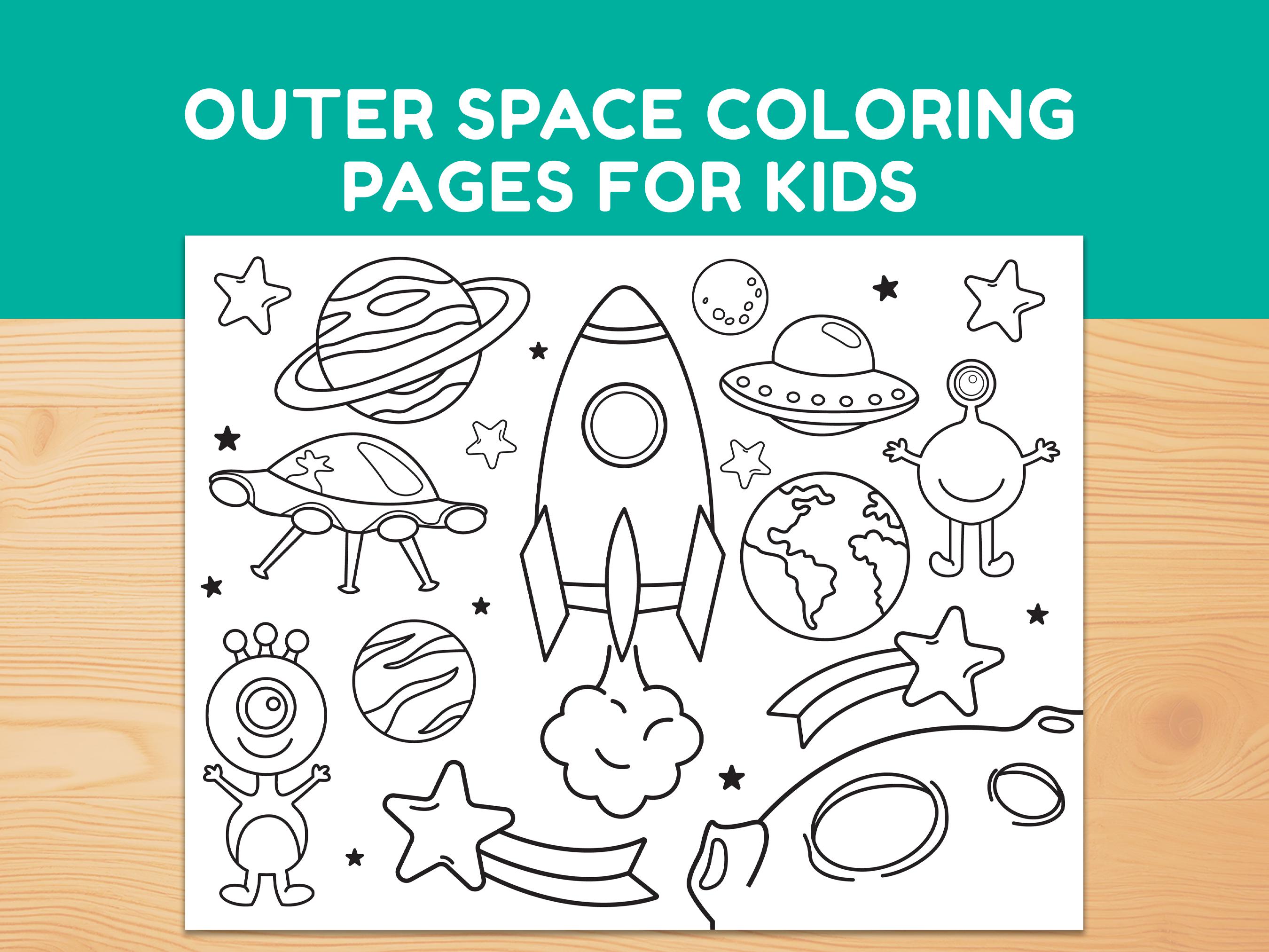 Outer Space Coloring Pages for Kids – Fun & Educational Space Activity ...