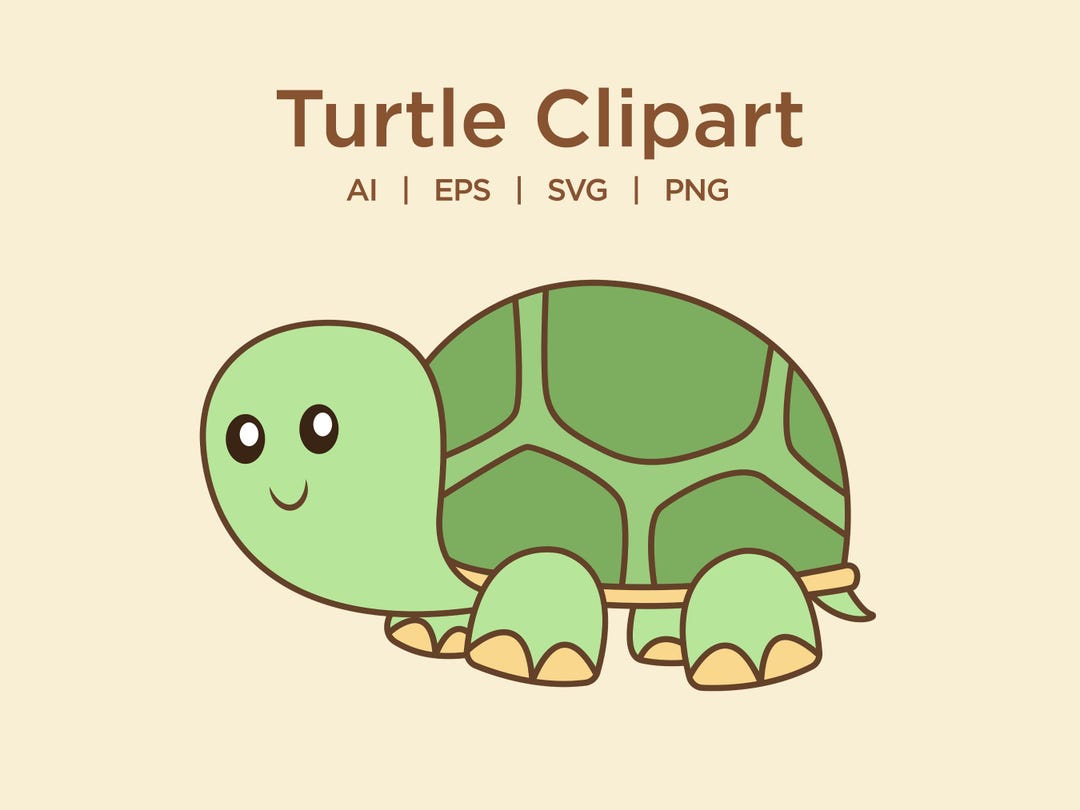 Cute Turtle Clipart, Simple Turtle Svg, Baby Sea Turtle SVG, PNG ...