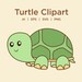 Cute Turtle Clipart, Simple Turtle Svg, Baby Sea Turtle SVG, PNG ...