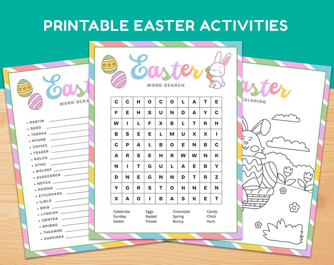 Printable Easter Learning Activity Bundle, Kids Spring Learning Sheets ...