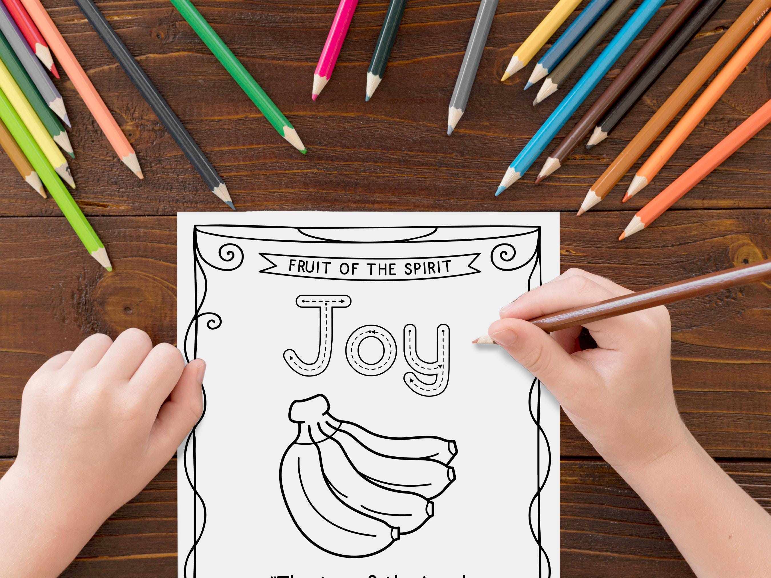 Fruits of the Spirit Coloring Pages, Bible Verse Tracing (PDF) - Etsy