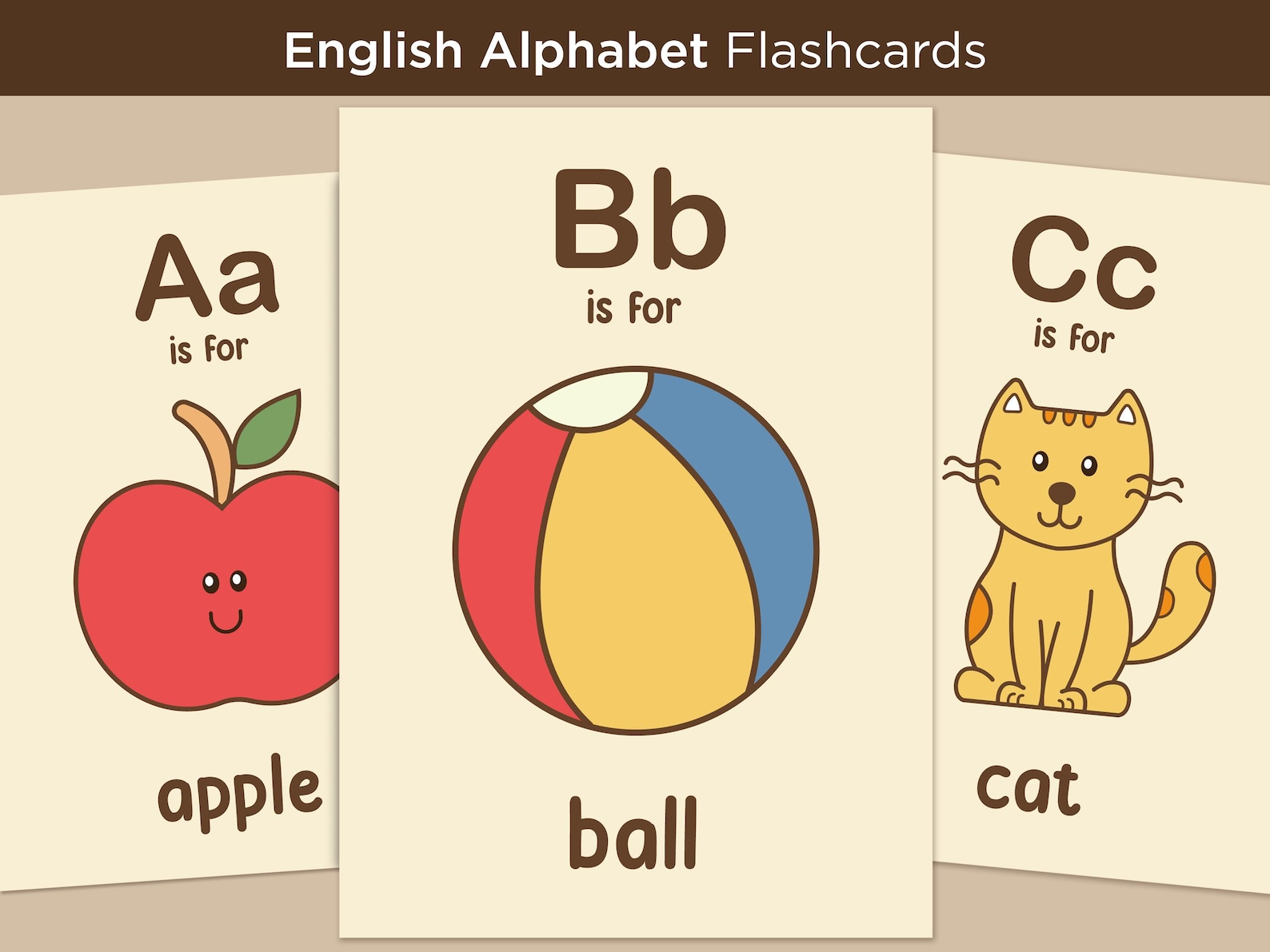 ABC Flash Cards for Kids, Learn Abcs, Printable Alphabet Flash Cards ...