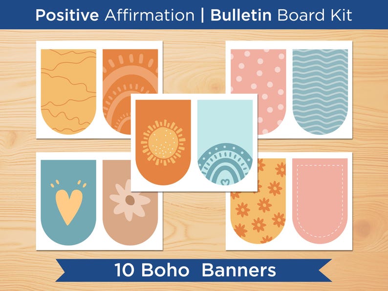 Positive Affirmation Bulletin Board Kit, Boho Classroom Decor ...