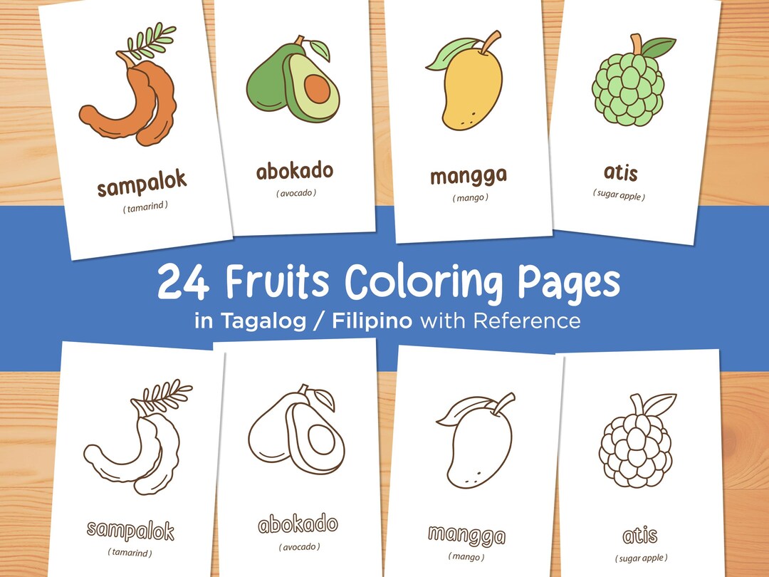 Fruits Coloring Pages in Tagalog, Filipino Coloring Pages, School ...