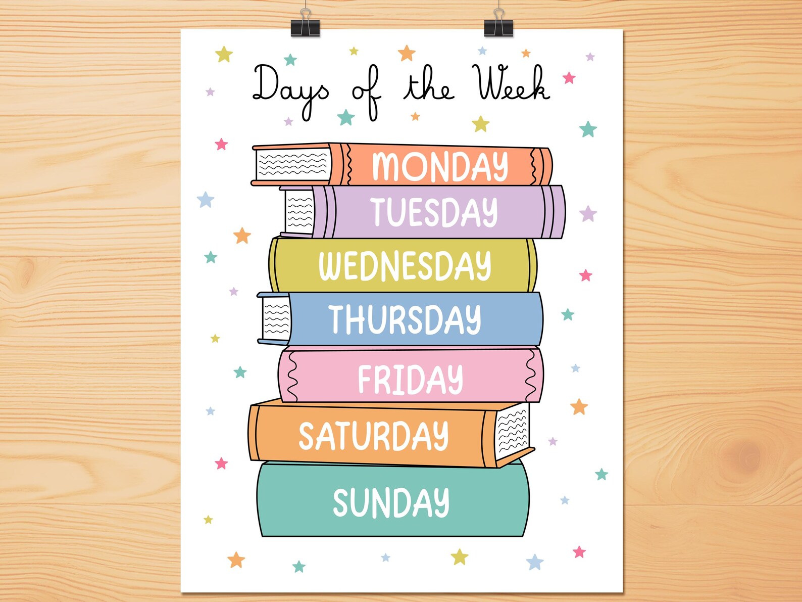 Days of the Week Printable Educational Poster, Educational Wall Art ...