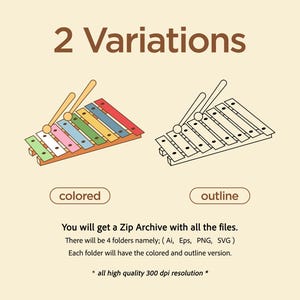 Xylophone Svg Clipart, Xylophone Png, Eps, Ai, Cute Xylophone Vector ...