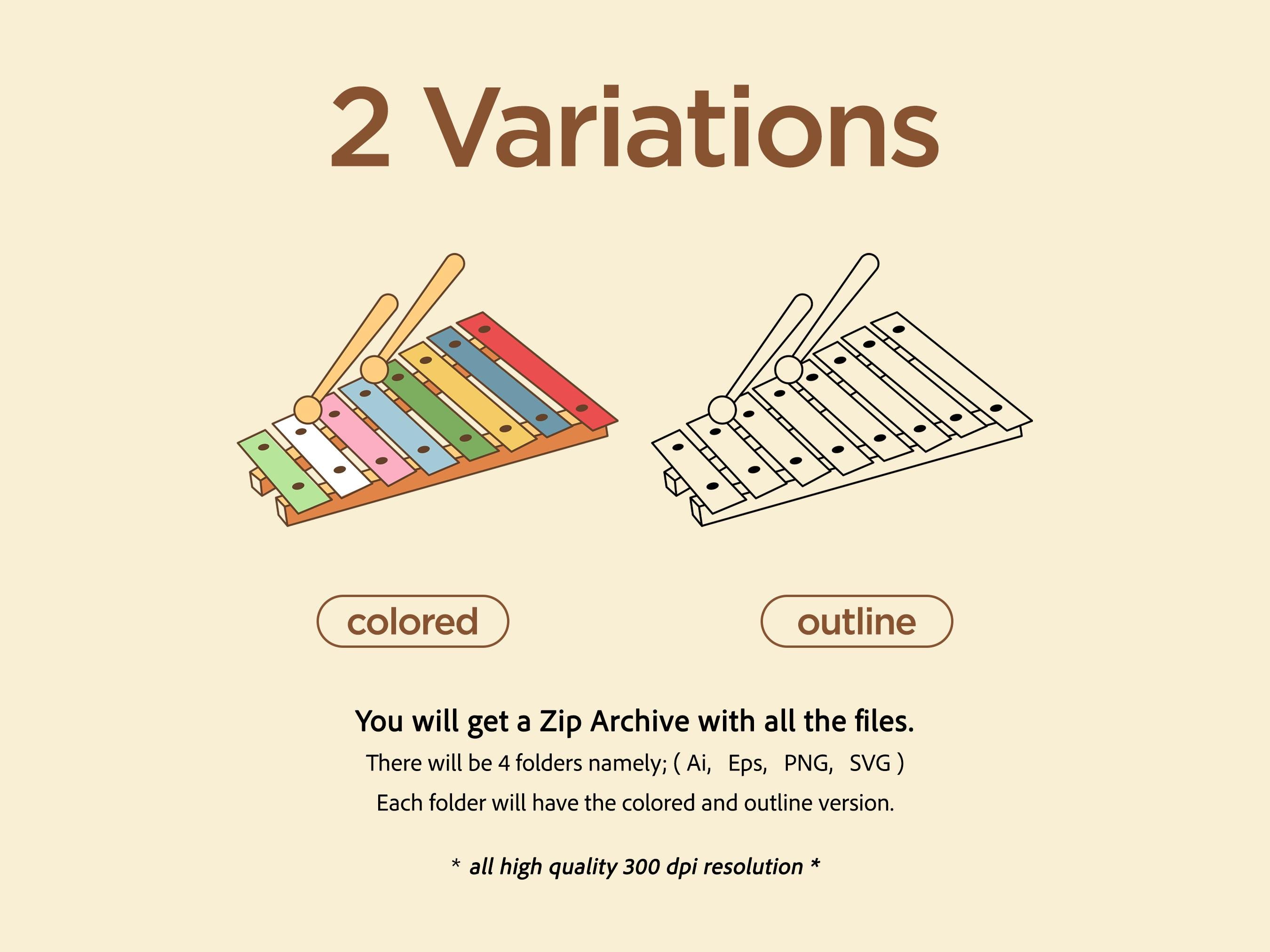 Xylophone Svg Clipart, Xylophone Png, Eps, Ai, Cute Xylophone Vector ...