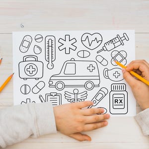 Medical Coloring Page – Healthcare Themed Printable, Fun & Educational ...
