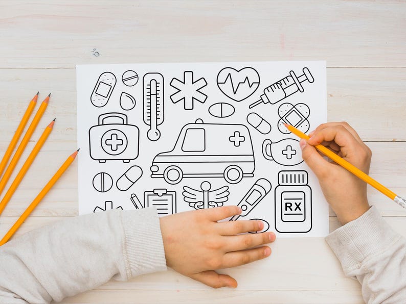 Medical Coloring Page – Healthcare Themed Printable, Fun & Educational ...