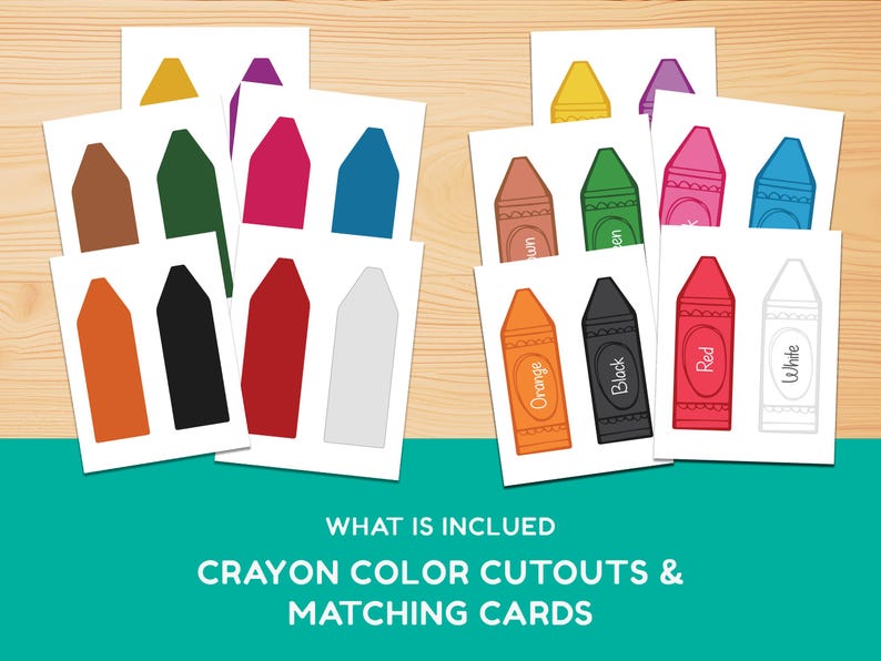 Crayon Color Matching Printable, Preschool Color Game, Educational ...