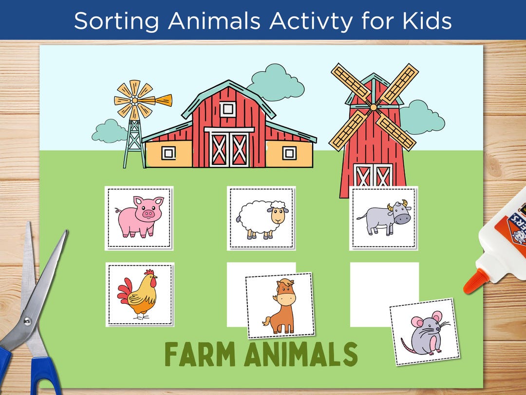 Animal Sorting Game, Animal Habitat Cut & Paste Printable Worksheets ...