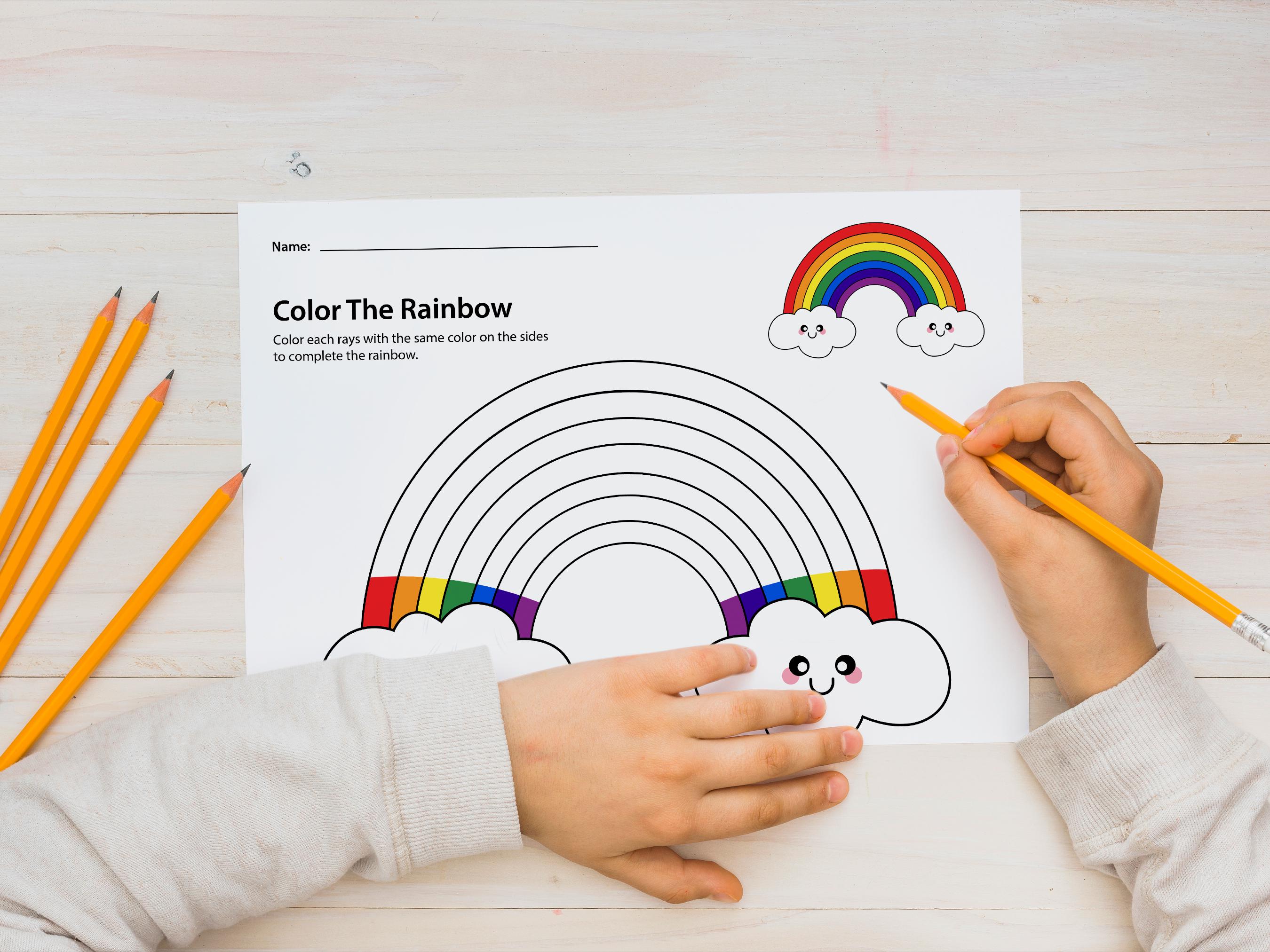 Rainbow Coloring Page for Kids | Fun Printable Activity, Homeschool ...