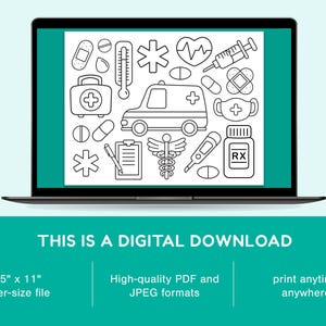 Medical Coloring Page – Healthcare Themed Printable, Fun & Educational ...