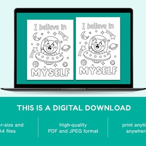 Cute Affirmation Coloring Pages | Positive Words, Kids Mindfulness ...