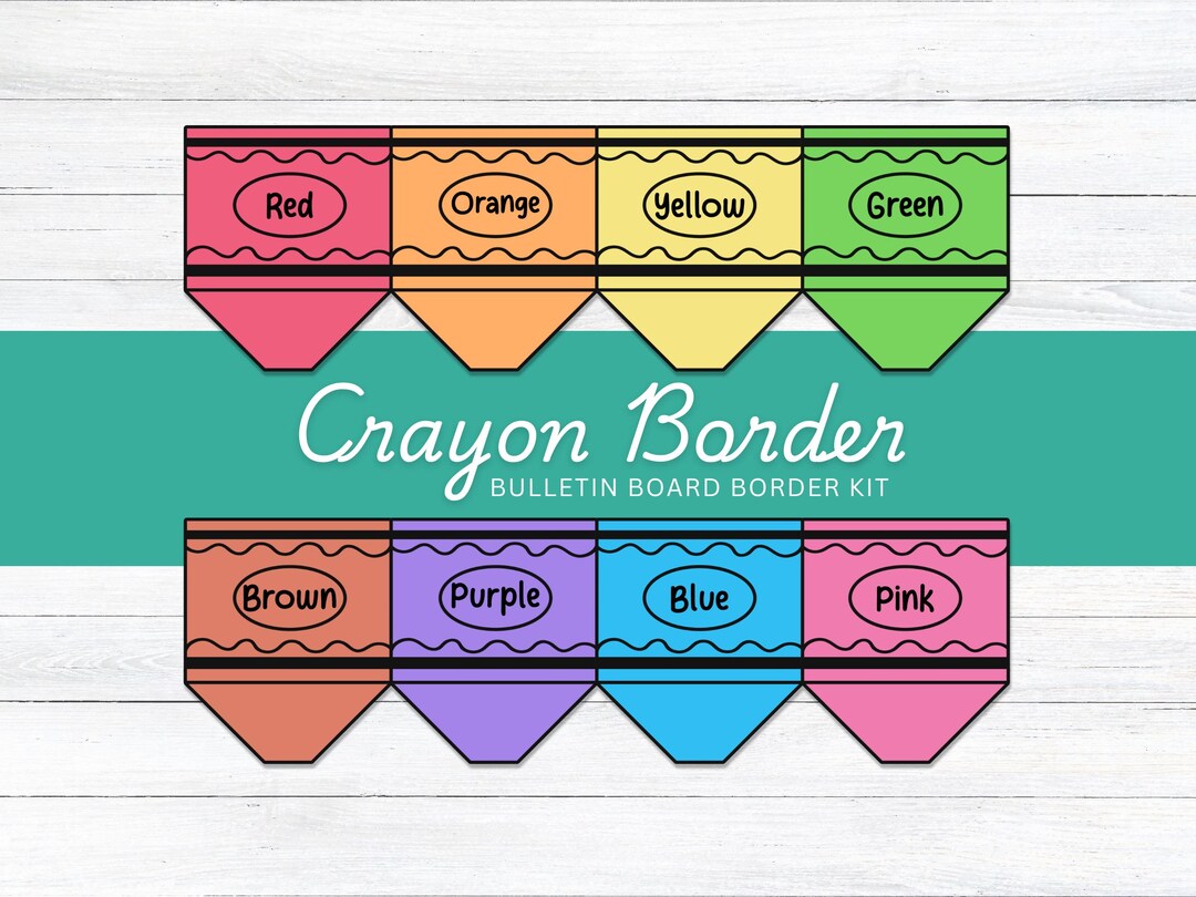 Crayon Bulletin Board Border Kit, Bulletin Display,bulletin Border Trim ...