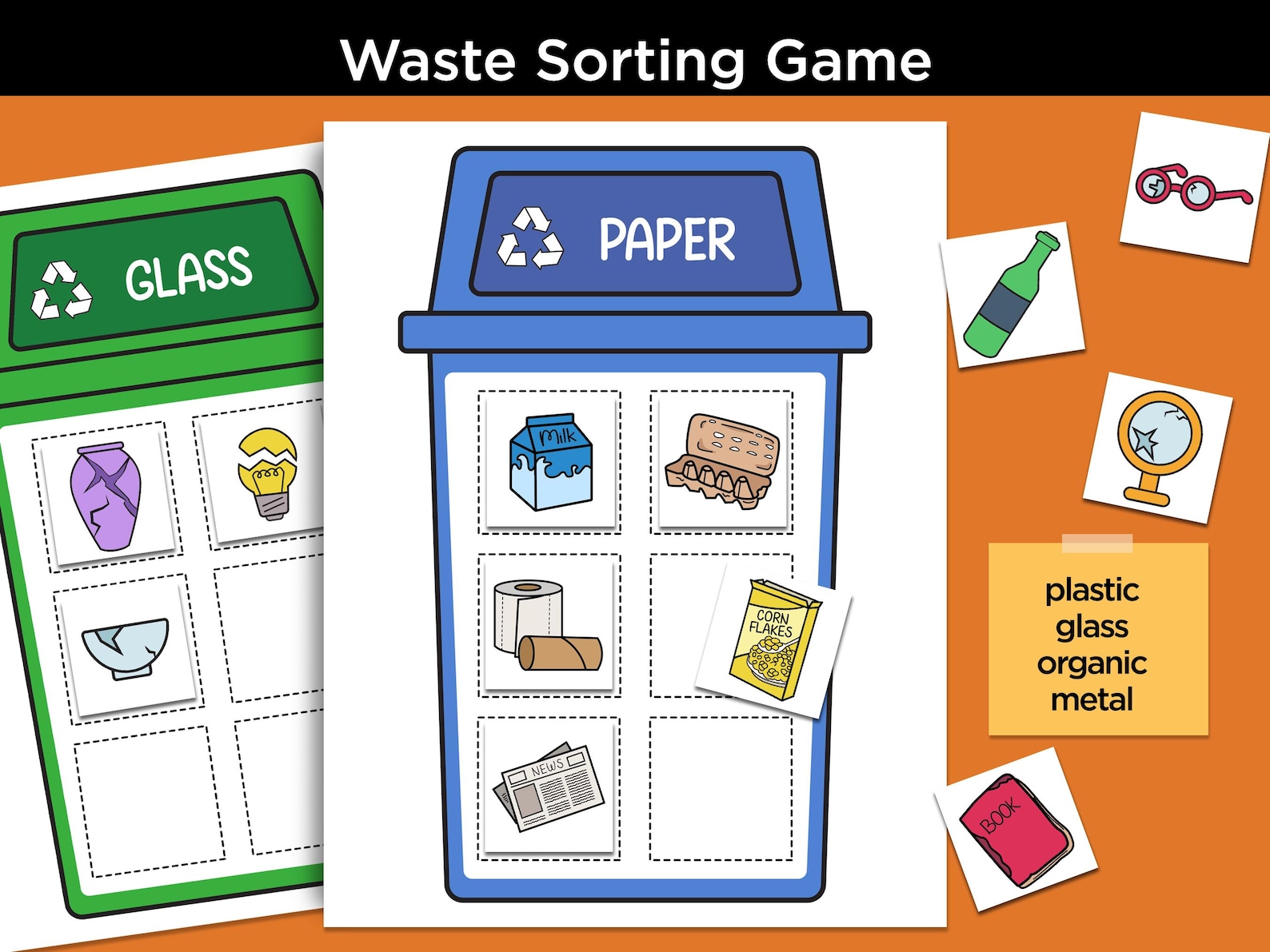 Waste Sorting Activity, Earth Day Activity, Recycling Game, Garbage ...