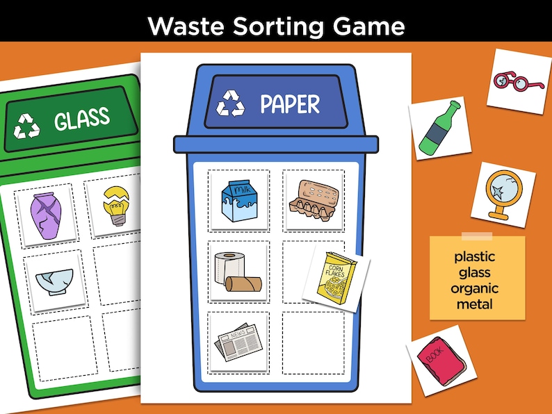 Waste Sorting Game, Recycling Activity, Homeschool Resource (PDF) - Etsy