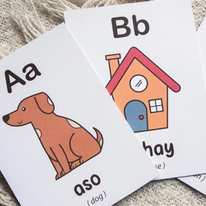 Filipino Alphabet Flashcards, Tagalog Flashcards Alphabets With English ...