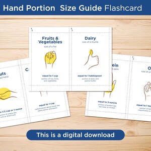 Hand Portion Control Guide Flashcards, Visual Diet Tool (PDF) - Etsy