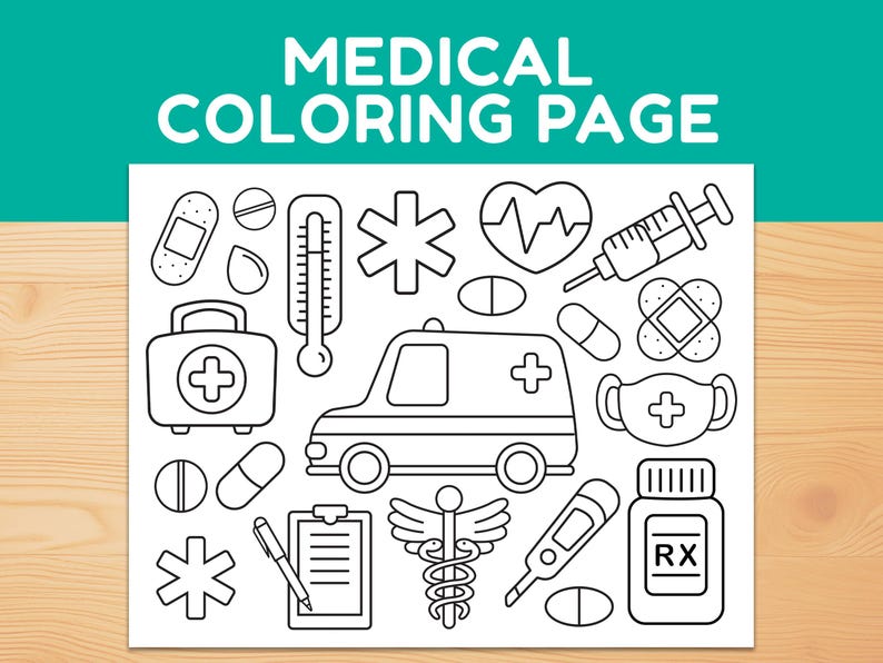 Medical Coloring Page – Healthcare Themed Printable, Fun & Educational ...