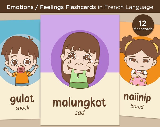 Emotions Flashcards Printables | Chinese English Bilingual | 情绪 ...