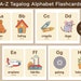 Filipino Alphabet Flashcards, Tagalog Flashcards Alphabets With English ...