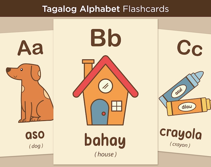 Filipino Alphabet With Numbers Flashcards - Tagalog Alphabet Flashcards ...