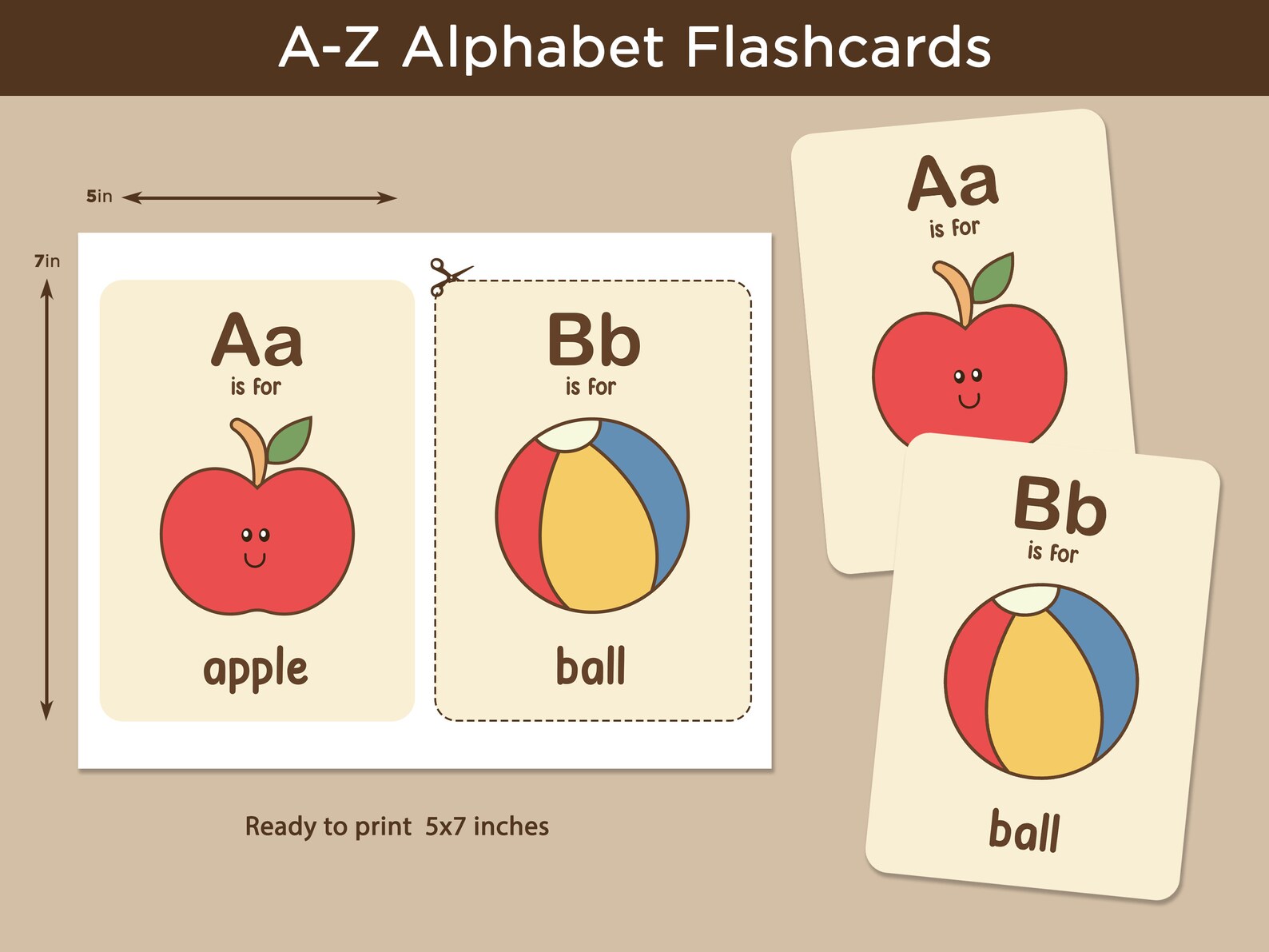 ABC Flash Cards for Kids, Learn Abcs, Printable Alphabet Flash Cards ...