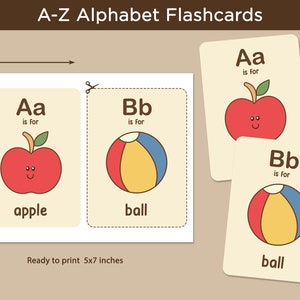 ABC Flash Cards for Kids, Learn Abcs, Printable Alphabet Flash Cards ...