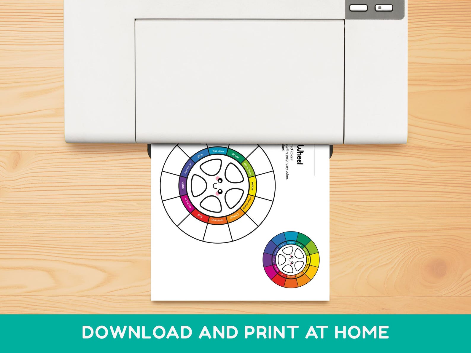 Color Wheel Coloring Page, Kids Color Theory Worksheet, Primary ...