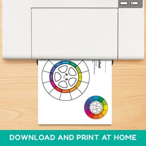 Color Wheel Coloring Page, Kids Color Theory Worksheet, Primary ...