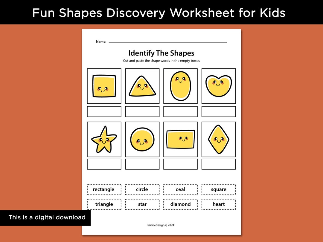 Fun Shapes Discovery Printable Worksheet for Kids, Identifying the ...