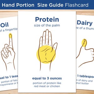 Hand Portion Food Guide Flashcards, Portion Control Guide, Portion Size ...
