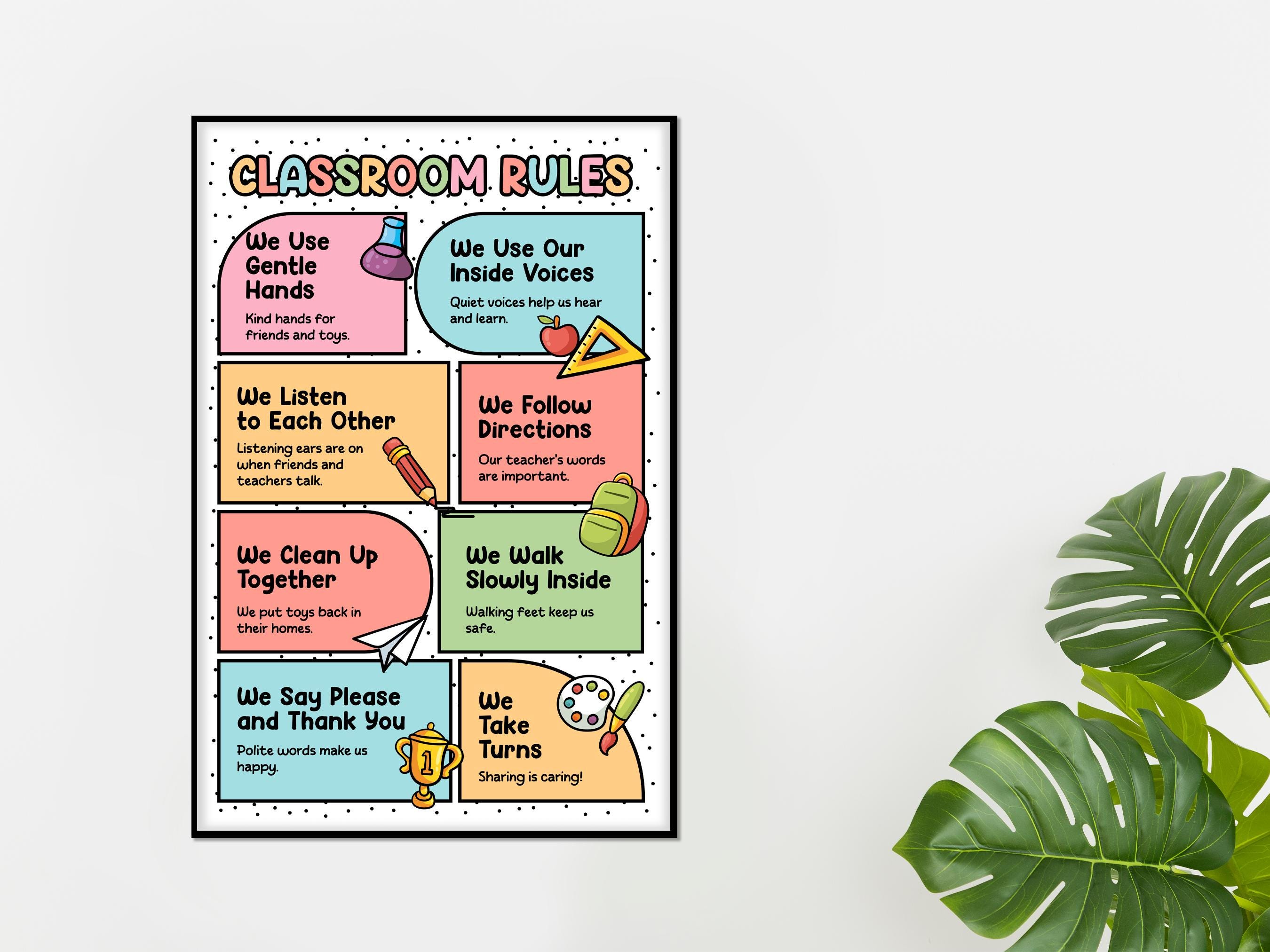 Classroom Rules Poster, Class Rules, Montessori Classroom Rules, Class ...