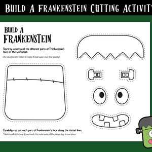 Build A Frankenstein Craft for Kids, Halloween Paper Craft, Halloween ...