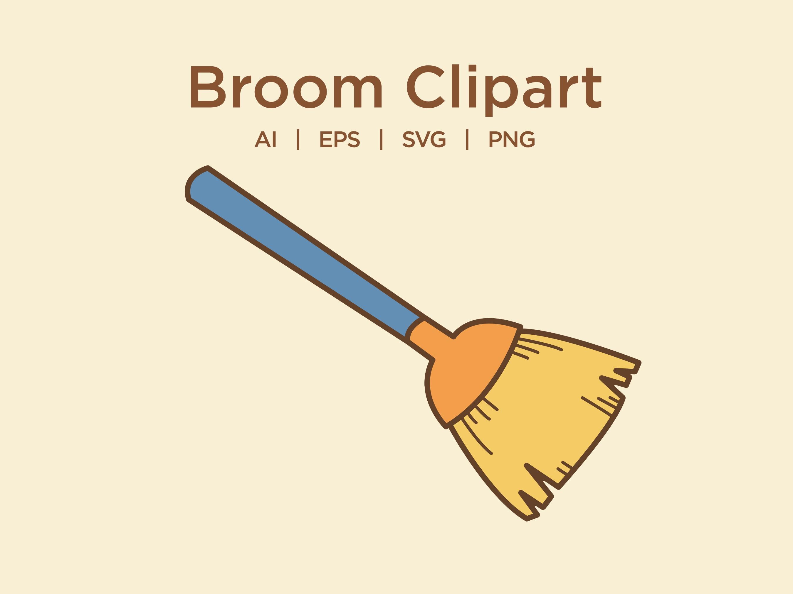 Broom Svg, AI, Eps, PNG Clipart, Cleaning Broom Vector Clipart, Broom ...